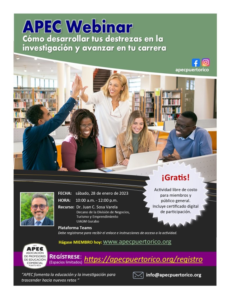 Webinar: Cómo desarrollar tus destrezas en la investigación y avanzar ...